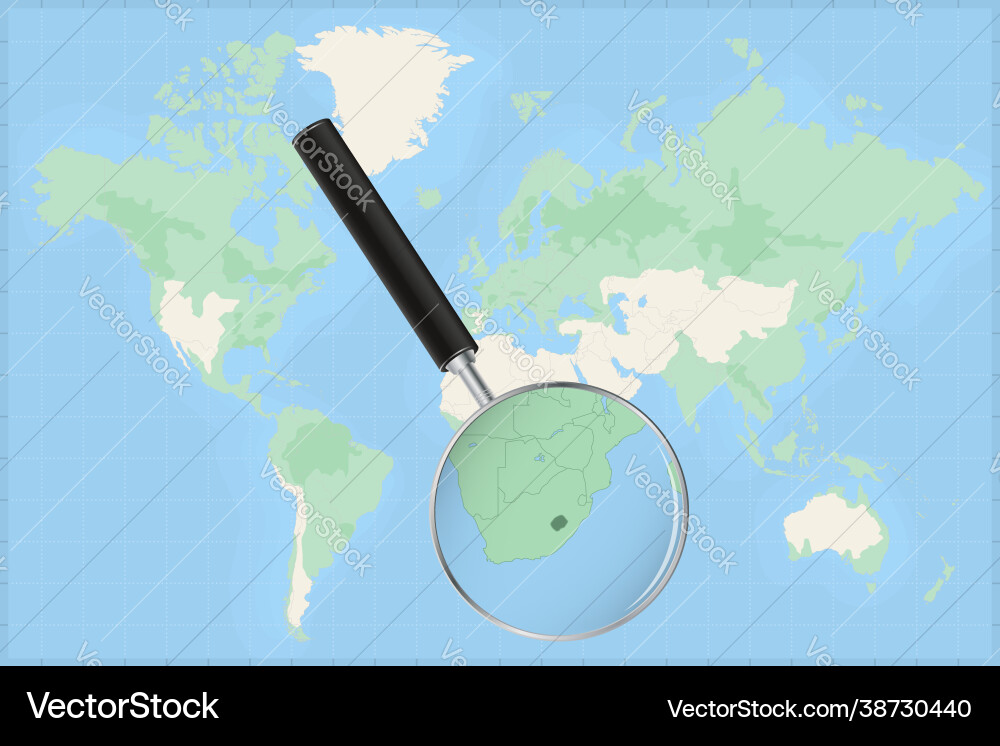 Map world with a magnifying glass on a Royalty Free Vector