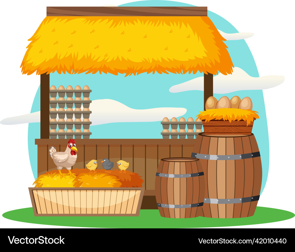 Market stall concept with egg shop Royalty Free Vector Image