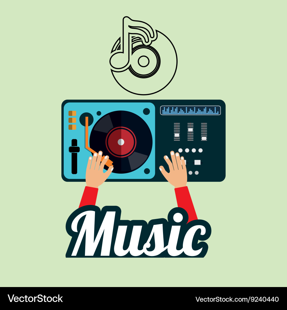 Music design dj icon white background Royalty Free Vector
