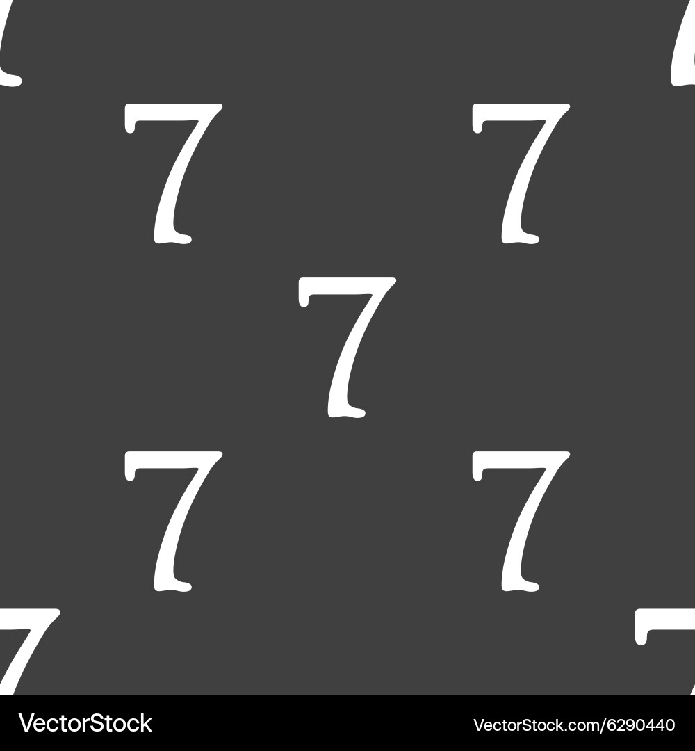 Number seven icon sign seamless pattern on a gray Vector Image