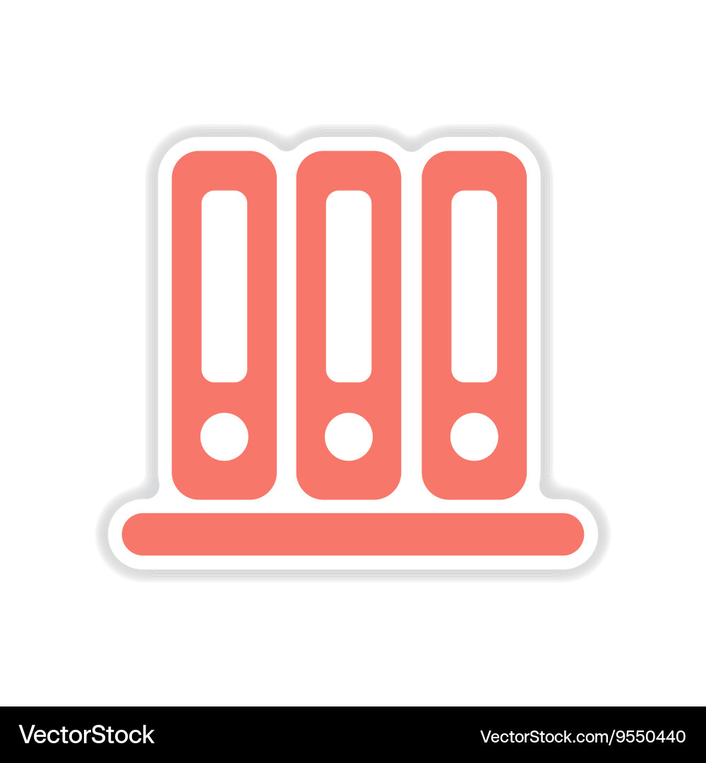 Paper sticker on white background folders Vector Image