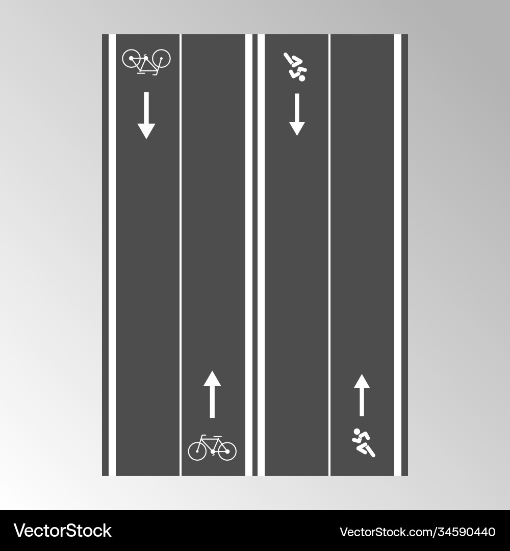 Paved path for running and cycling with the Vector Image