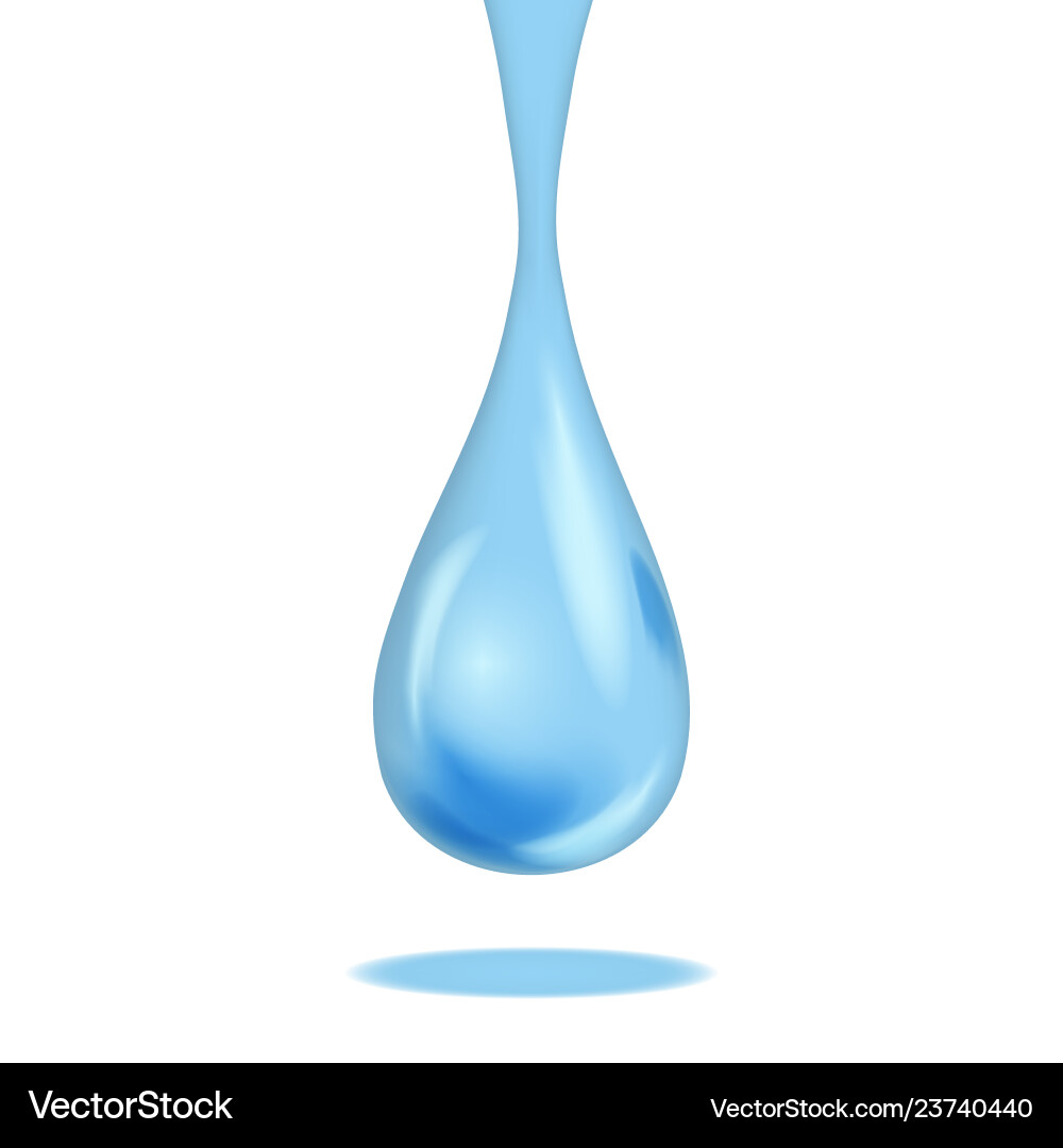 Realistic detailed 3d shiny blue drop Royalty Free Vector