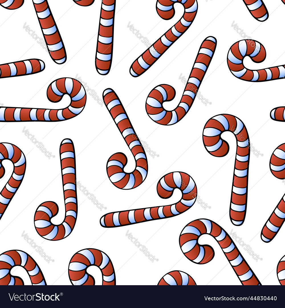 Seamless pattern with color candy cane Royalty Free Vector