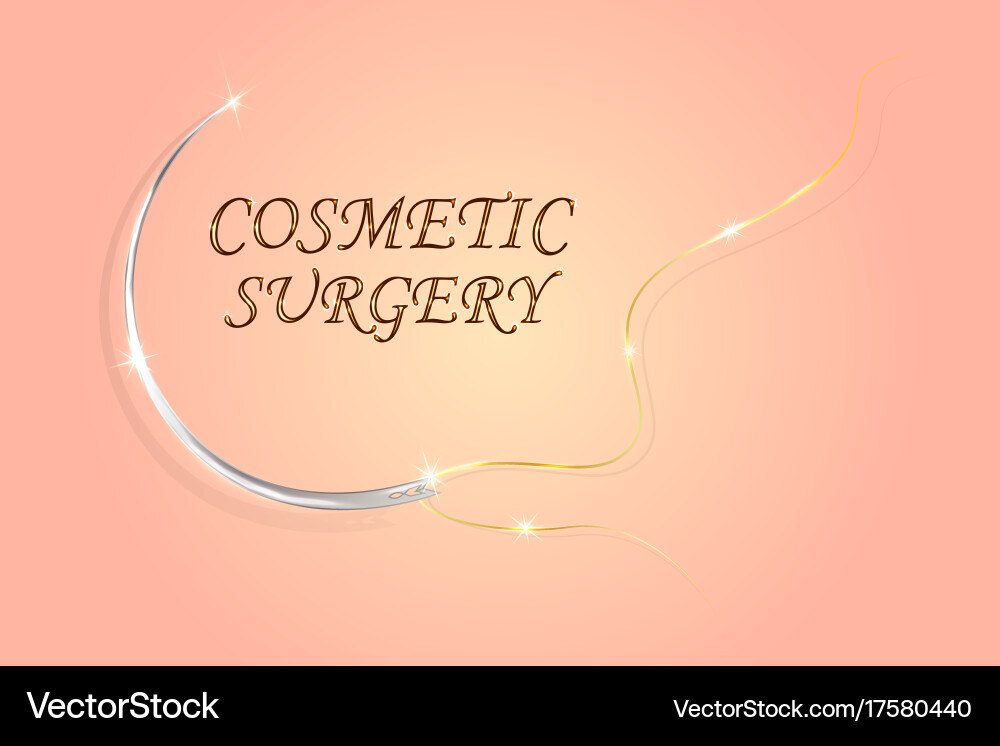 Surgical needle and thread on a background skin Vector Image