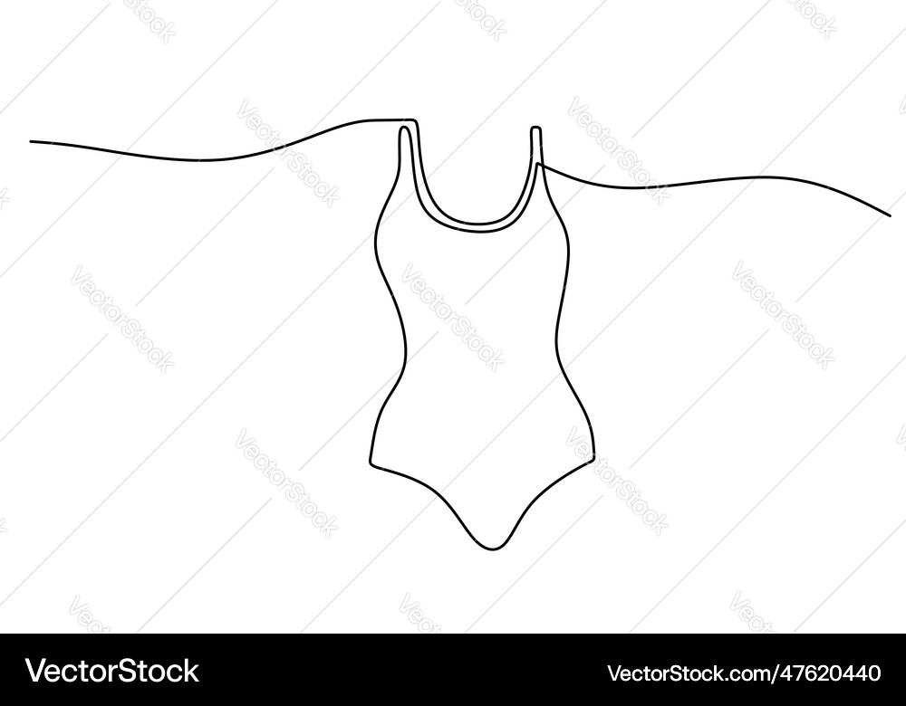 Swimwear one line drawing continuous hand drawn Vector Image