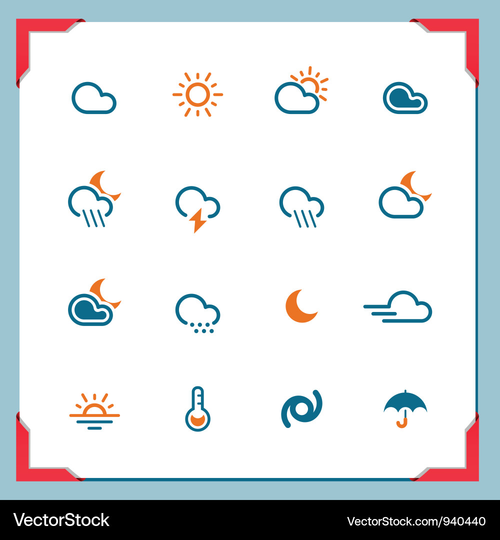 Weather icons in a frame series Royalty Free Vector Image