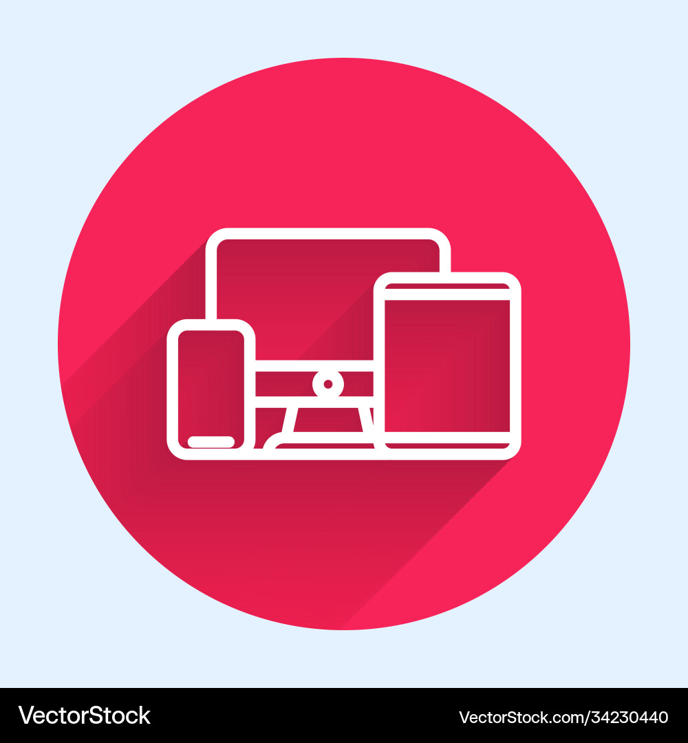 White line computer monitor graphic tablet Vector Image