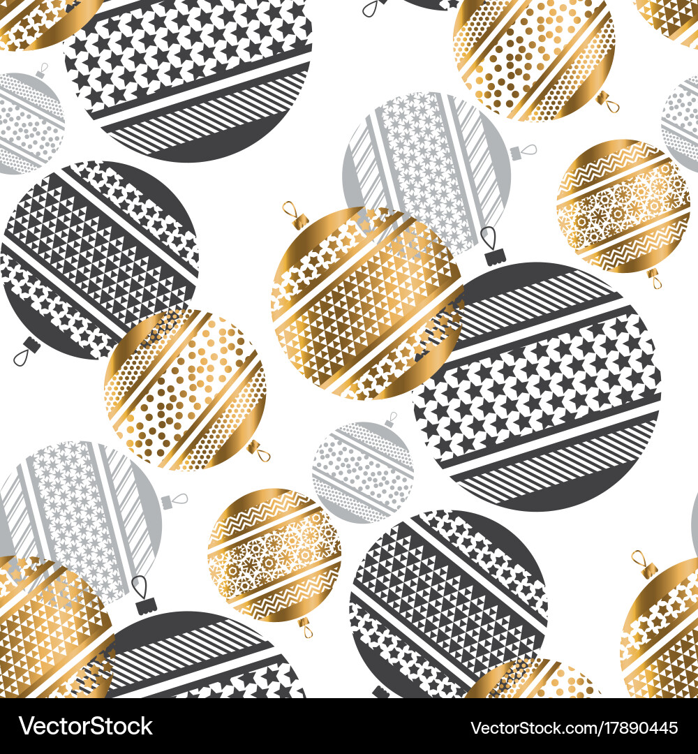 Abstract gold new year baubles Royalty Free Vector Image