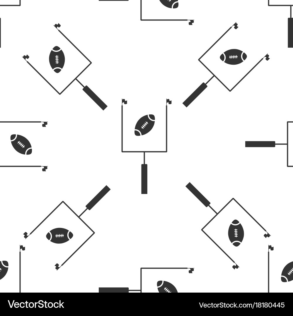 American football with goal post seamless pattern Vector Image