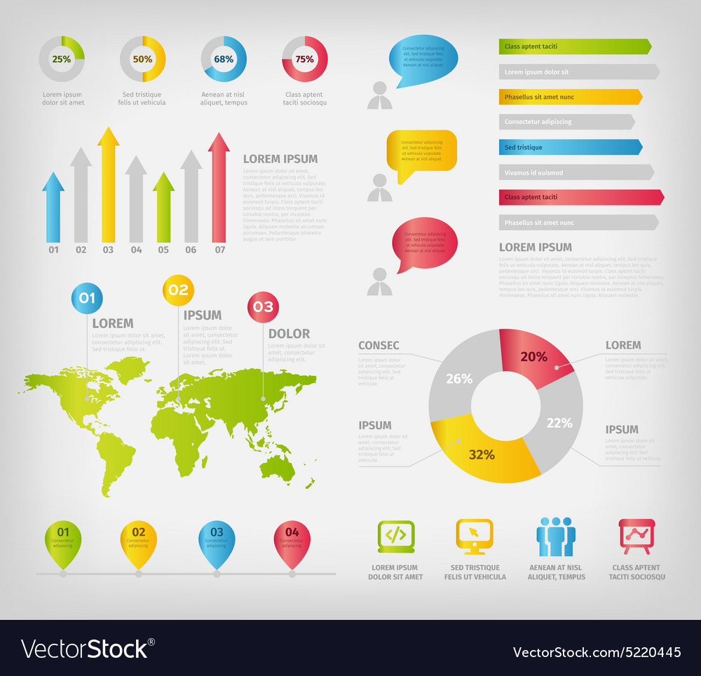 Colorful infographics elements Royalty Free Vector Image