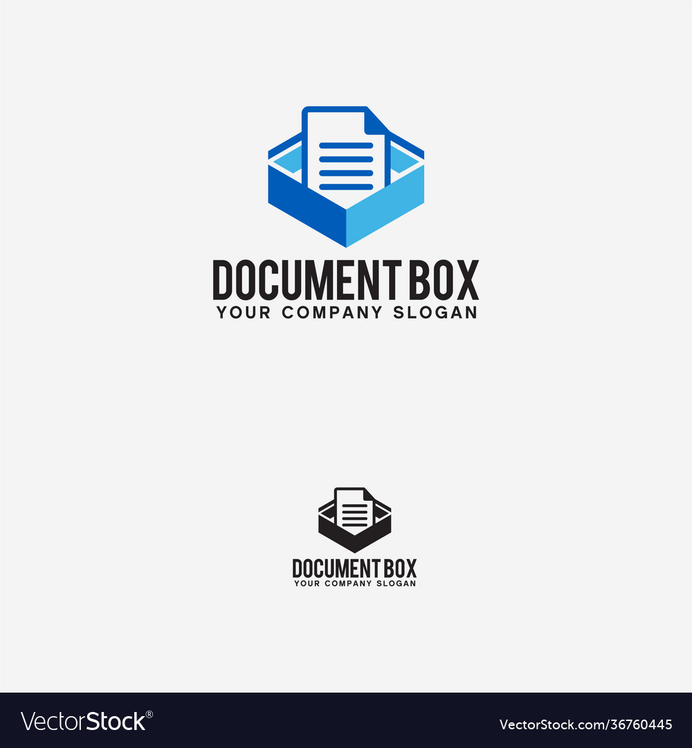 Document box logo template Royalty Free Vector Image