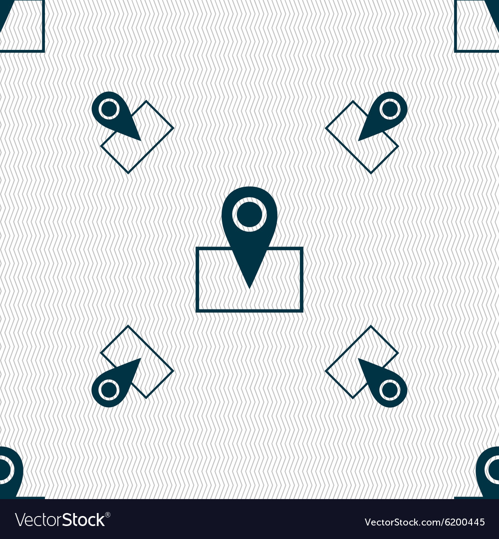 Map pointer icon sign seamless pattern Royalty Free Vector