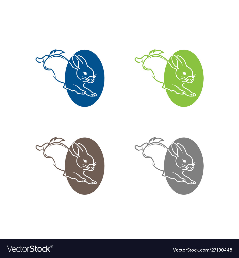 Rabbit icon in modern flat style for web Vector Image