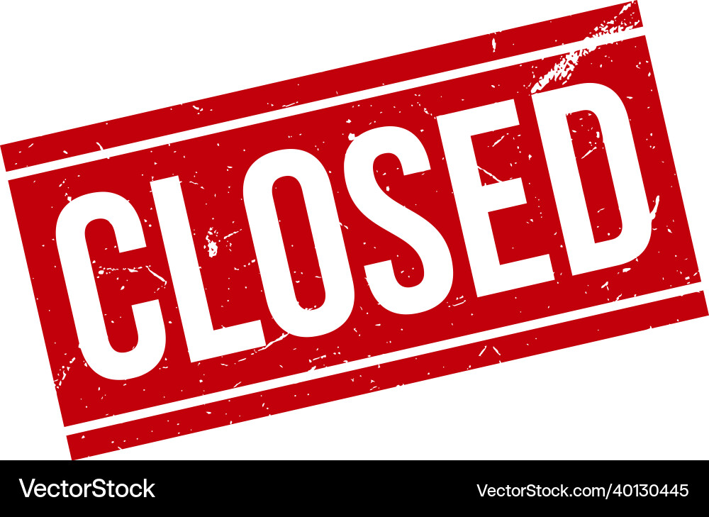 Red grunge closed rubber stamp isolated on white Vector Image
