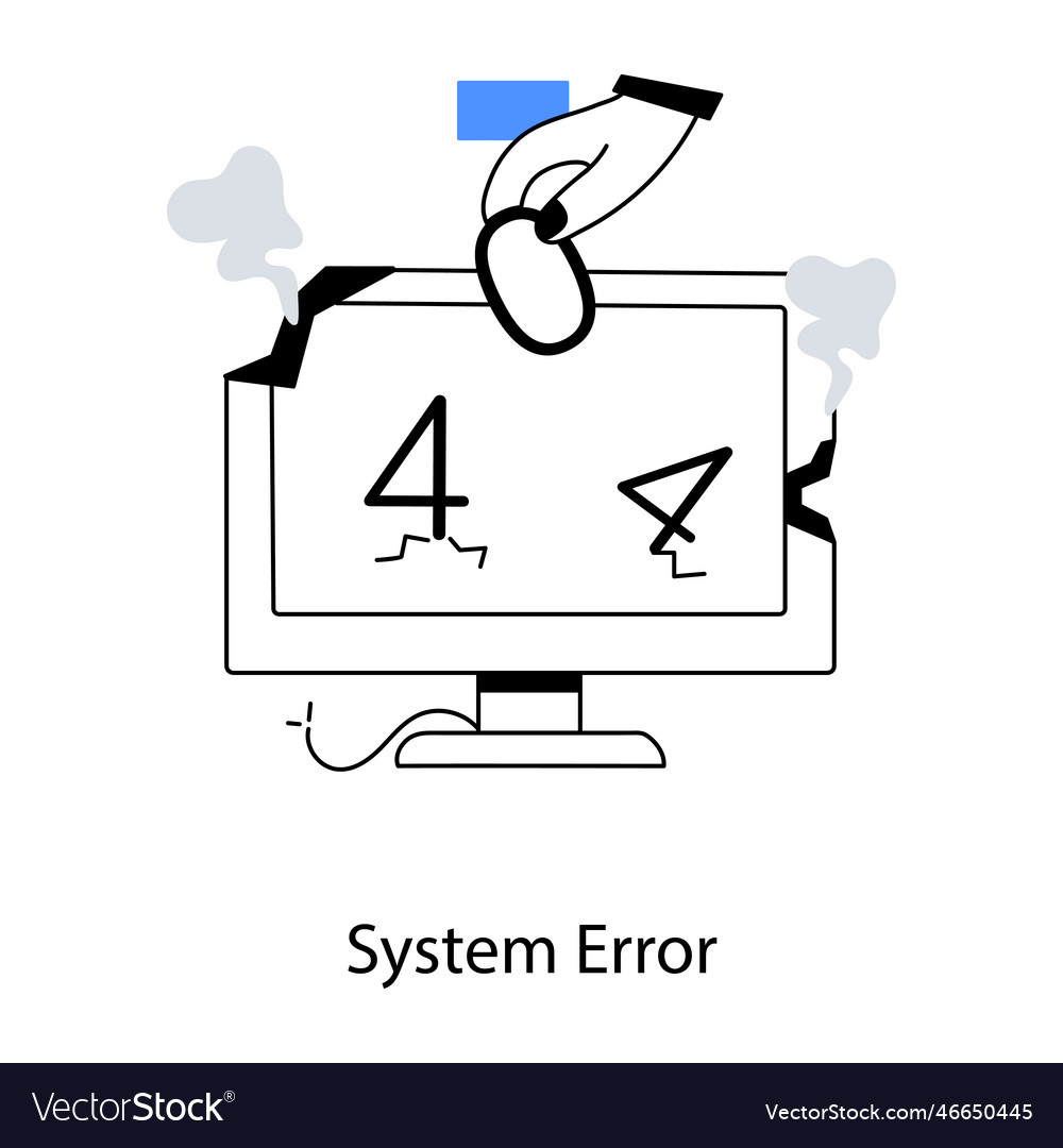 System Error Royalty Free Vector Image Vectorstock