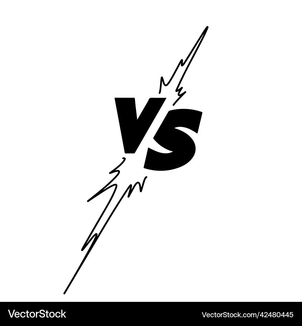 Versus or vs letters logo design in doodle style Vector Image
