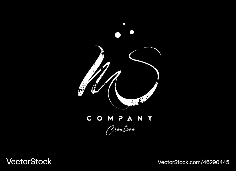 Vintage ms alphabet letter logo icon combination Vector Image