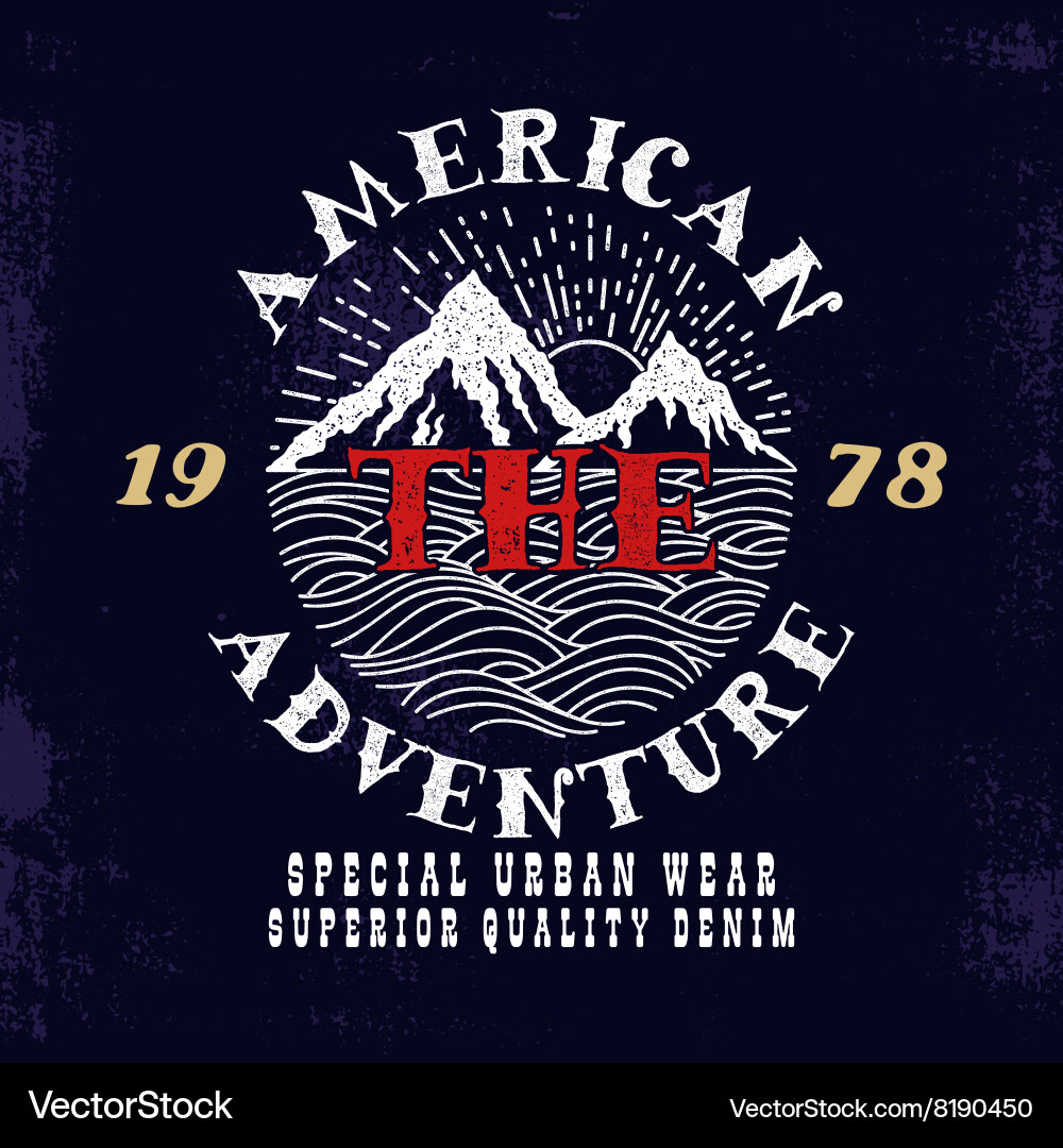 American adventureprint design Royalty Free Vector Image
