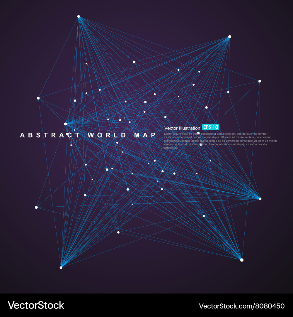 Dot and line consisting of abstract graphics Vector Image