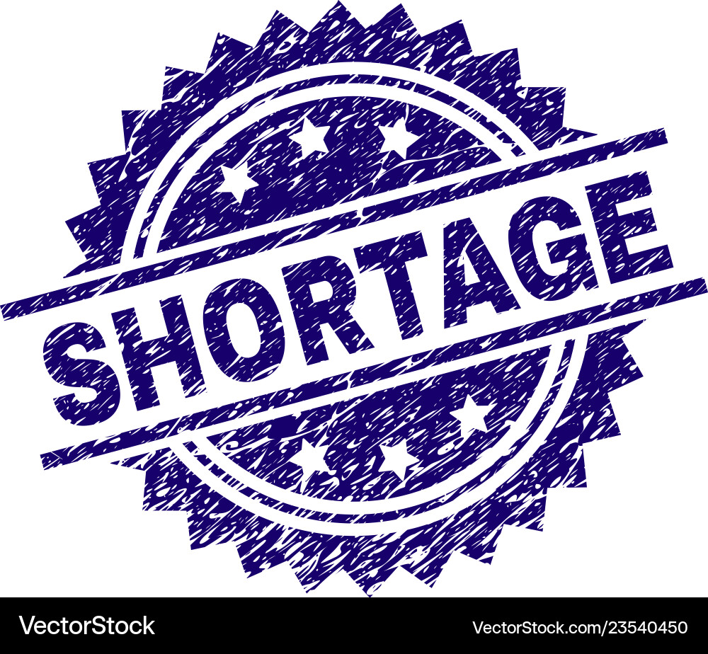 Grunge textured shortage stamp seal Royalty Free Vector