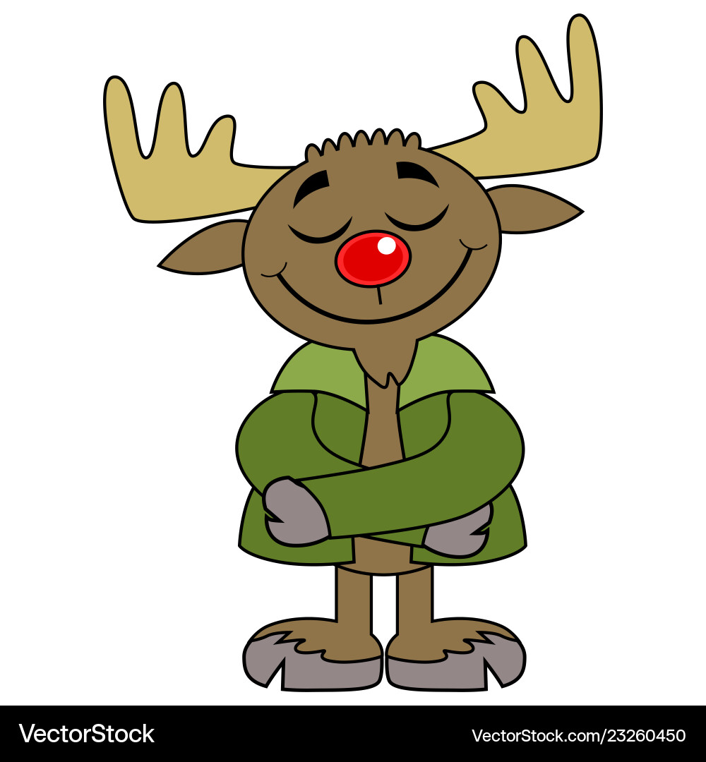 Happy moose cartoon character Royalty Free Vector Image