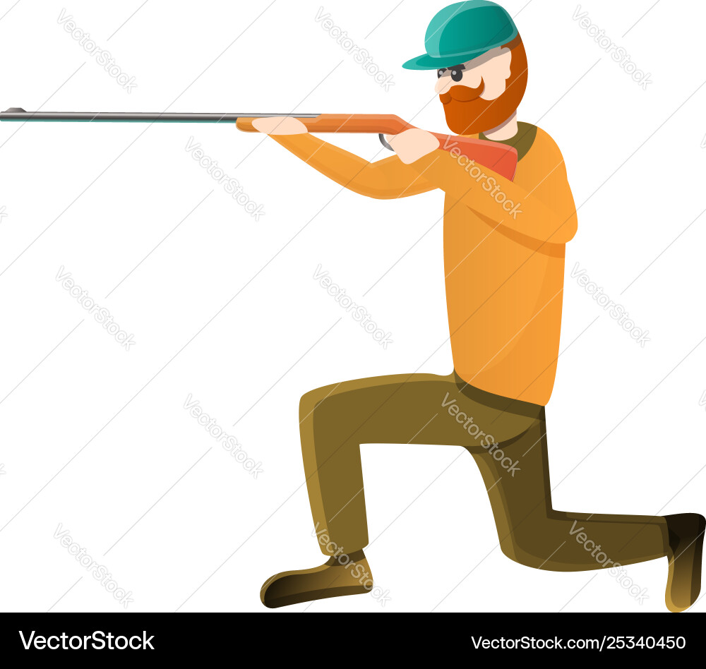 Hunter ready for shooting icon cartoon style Vector Image