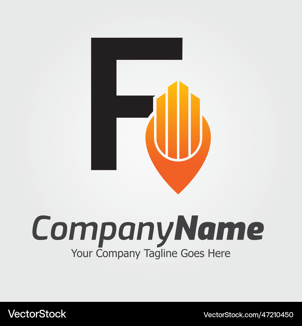 Letter f logo template Royalty Free Vector Image