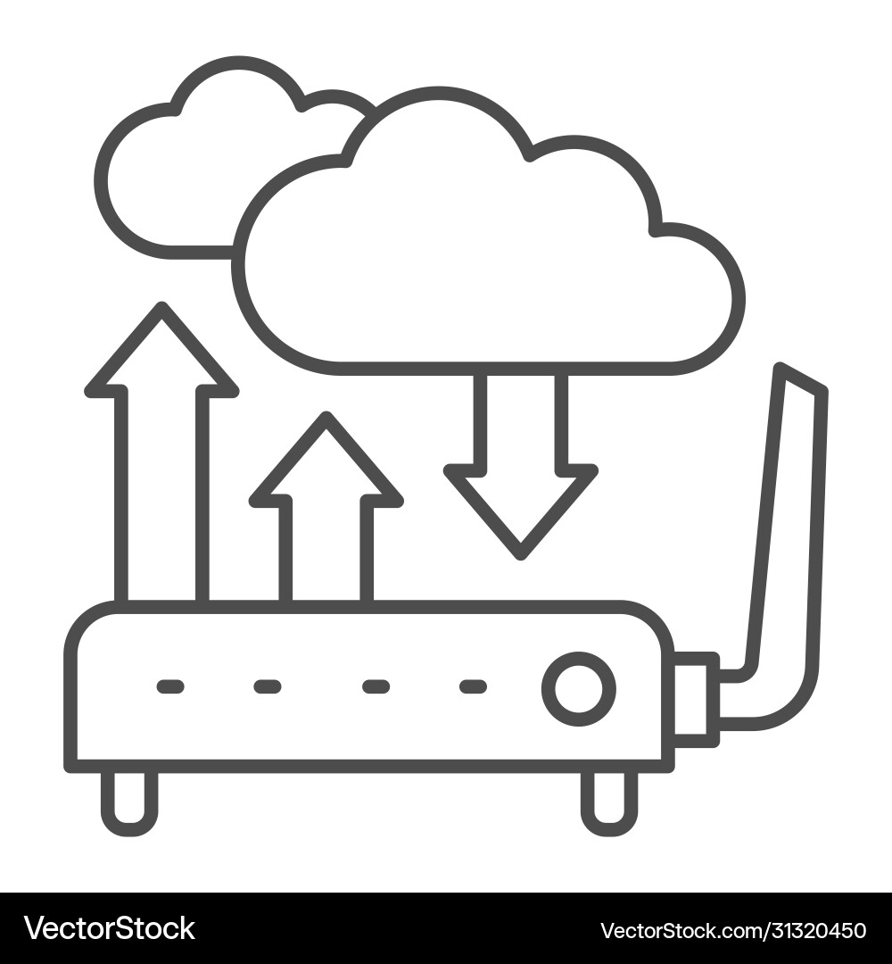 Router with wifi clouds thin line icon smart home Vector Image