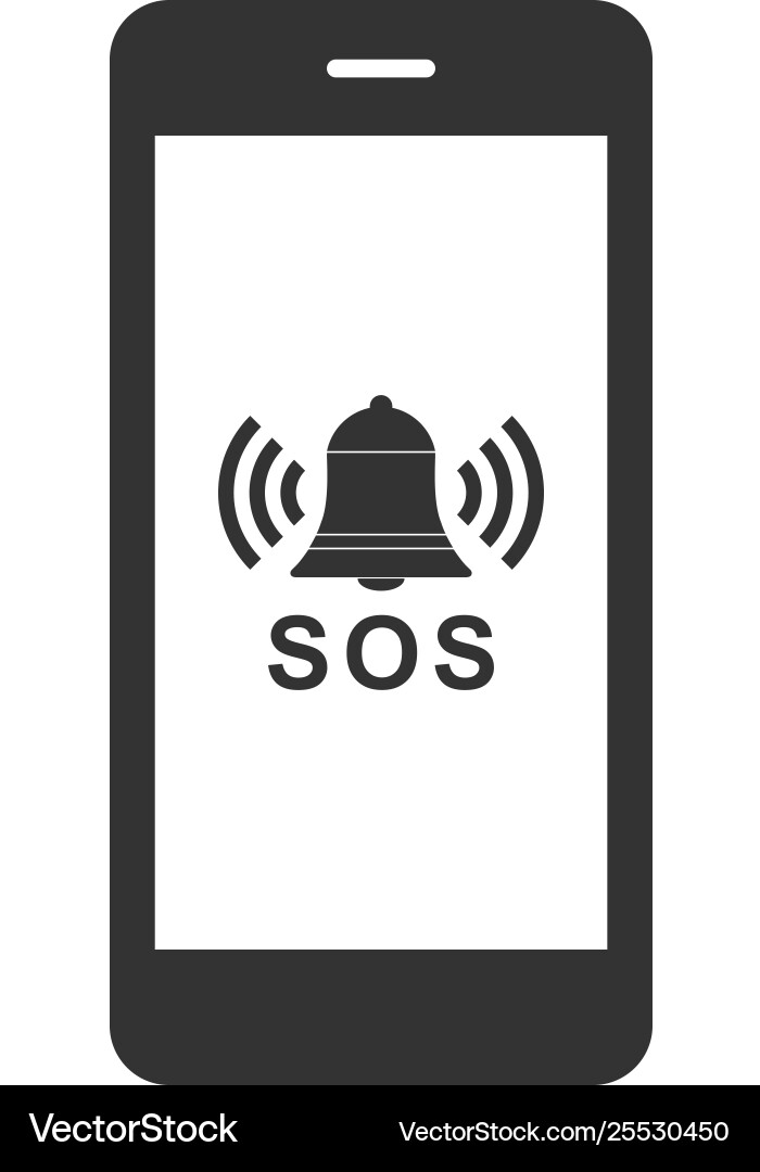 Sos call icon isolated 911 emergency help Vector Image