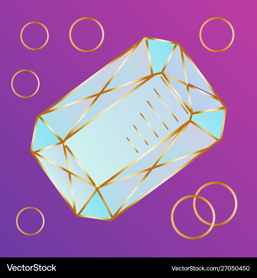 Stone crystalline gem and precious gemstone Vector Image