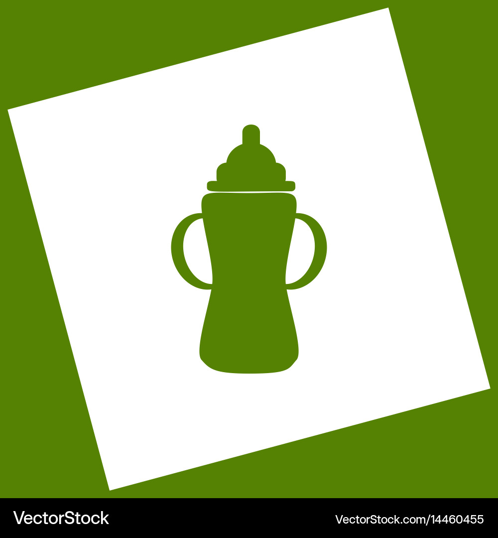 Baby bottle sign white icon obtained Royalty Free Vector