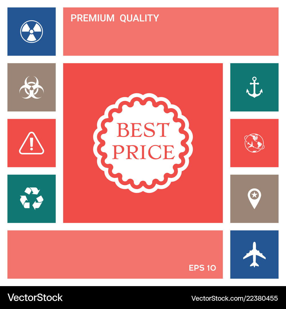 Best price label icon elements for your design Vector Image