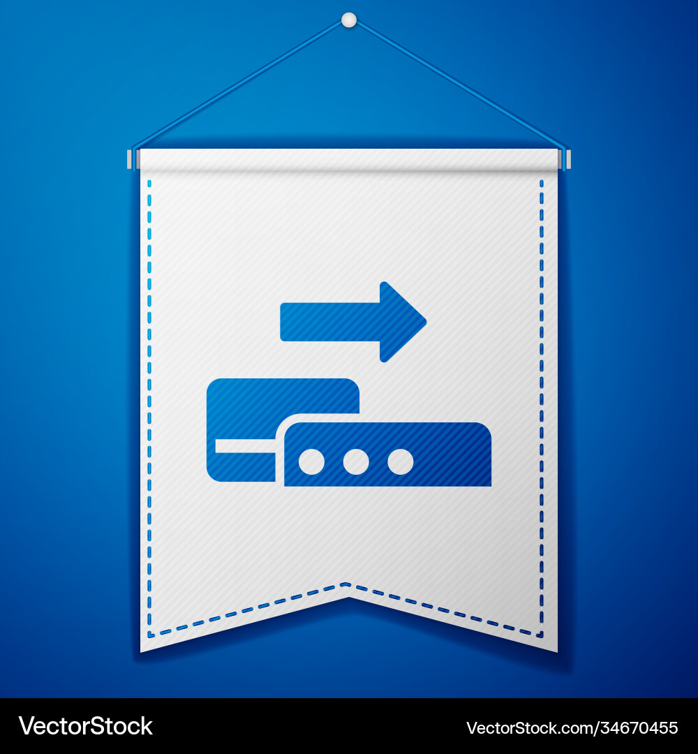 Blue pos terminal with inserted credit card icon Vector Image