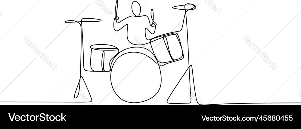 Continuous line drawing of men playing musical Vector Image