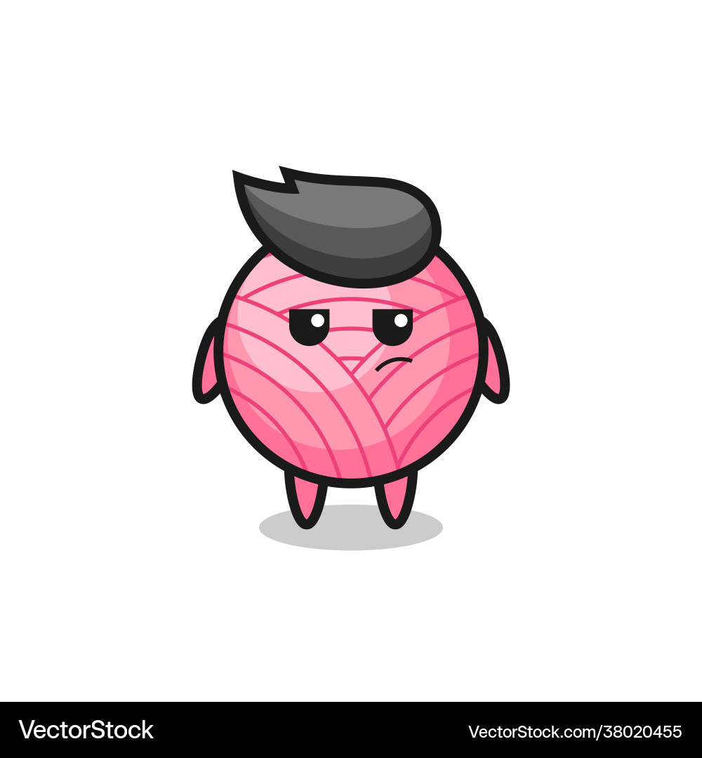 Cute yarn ball character with suspicious Vector Image