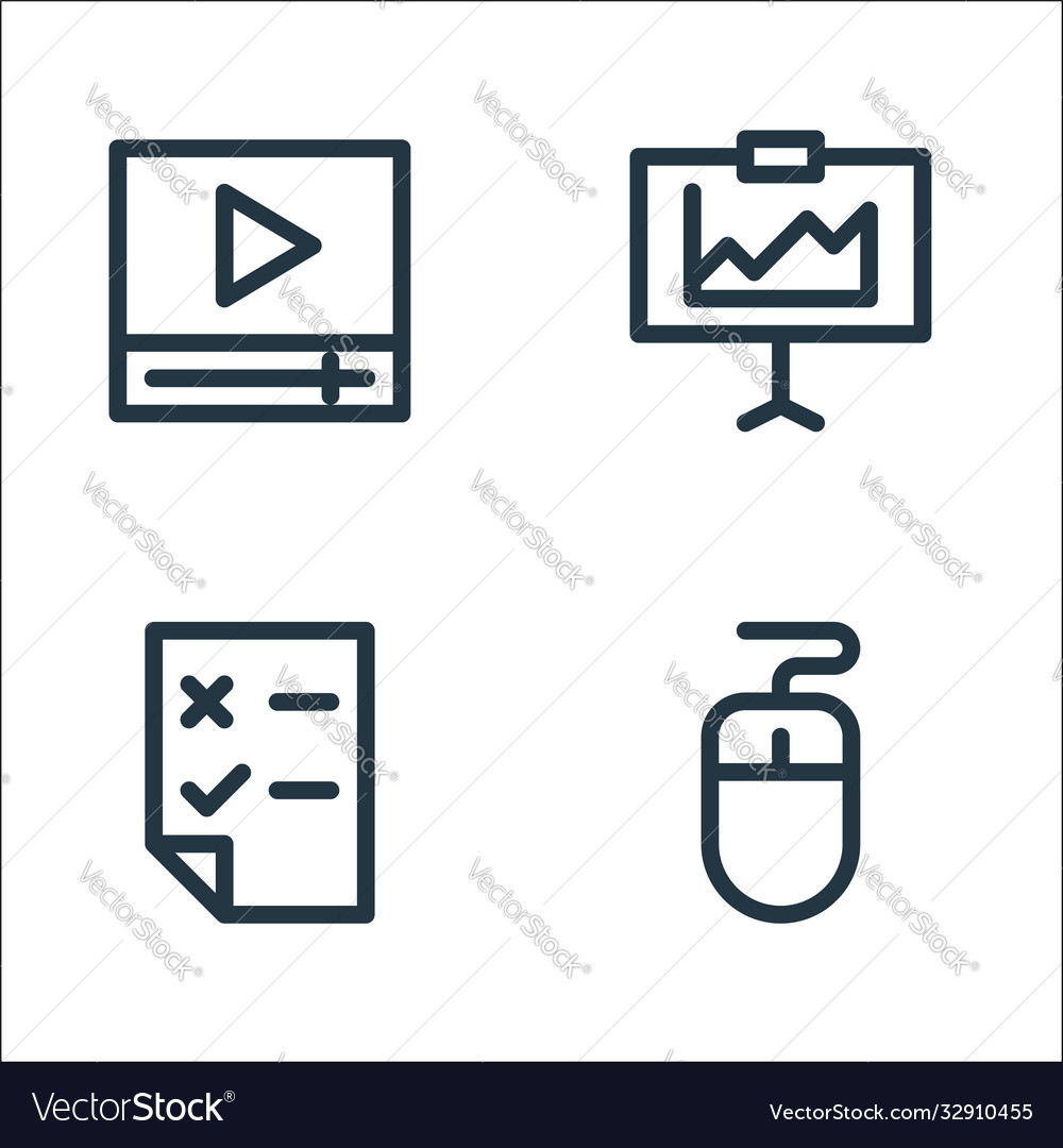 Digital marketing line icons linear set quality Vector Image