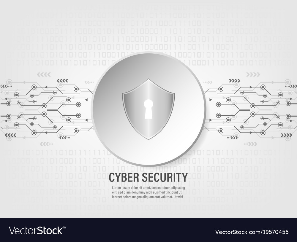 Digital shield on binary code background Vector Image