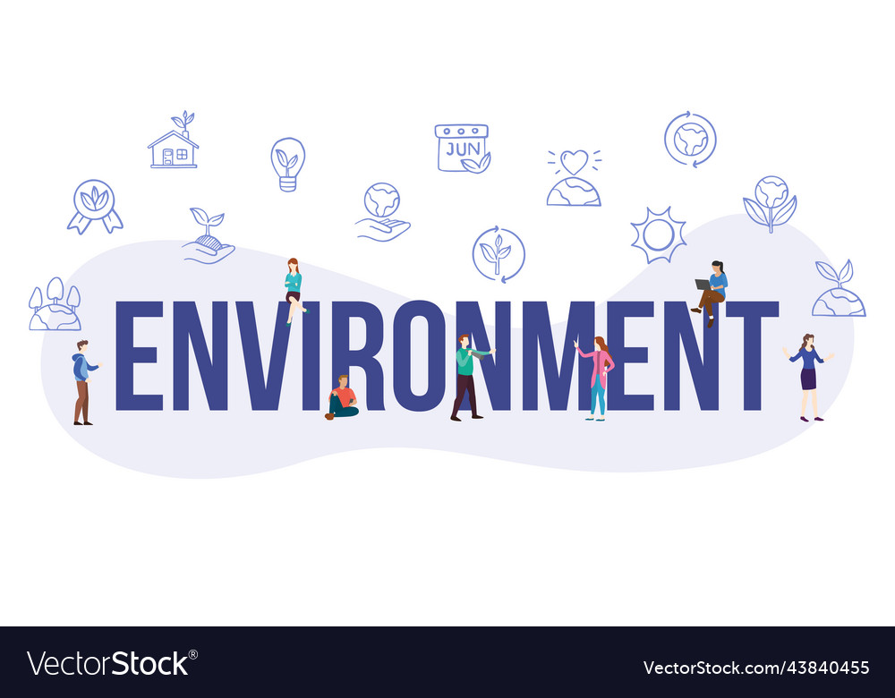 Environment concept with big word or text Vector Image