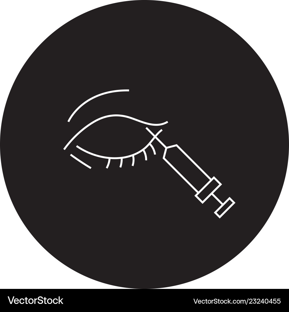 Eyes botox black concept icon eyes botox Vector Image
