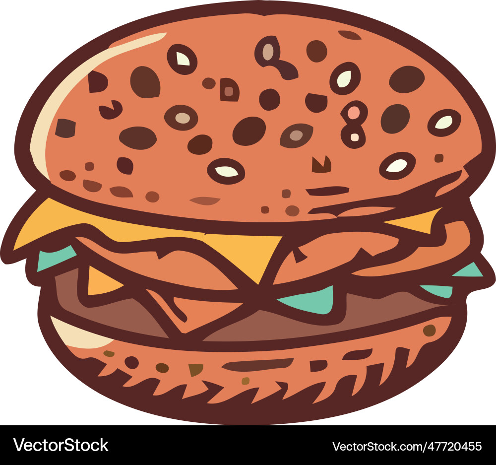 Gourmet burger icon grilled meat Royalty Free Vector Image