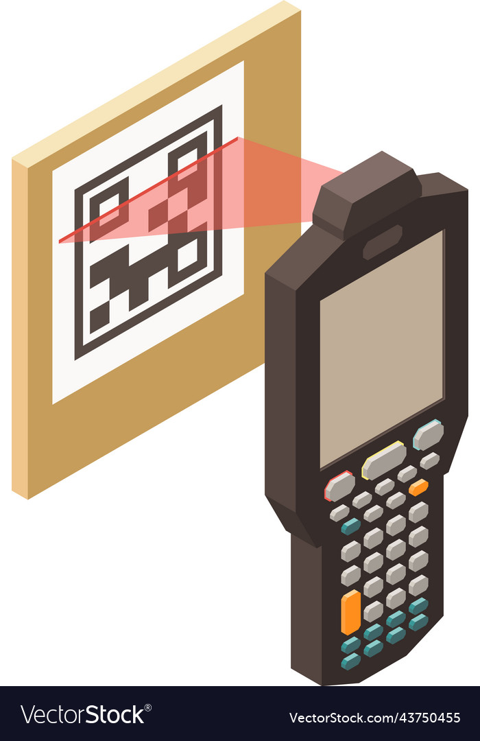 Isometric Qr Code Royalty Free Vector Image Vectorstock