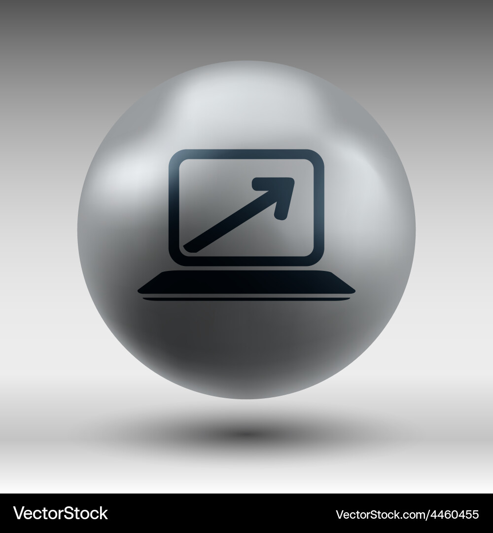 Laptop arrow pointing up from the blank screen Vector Image