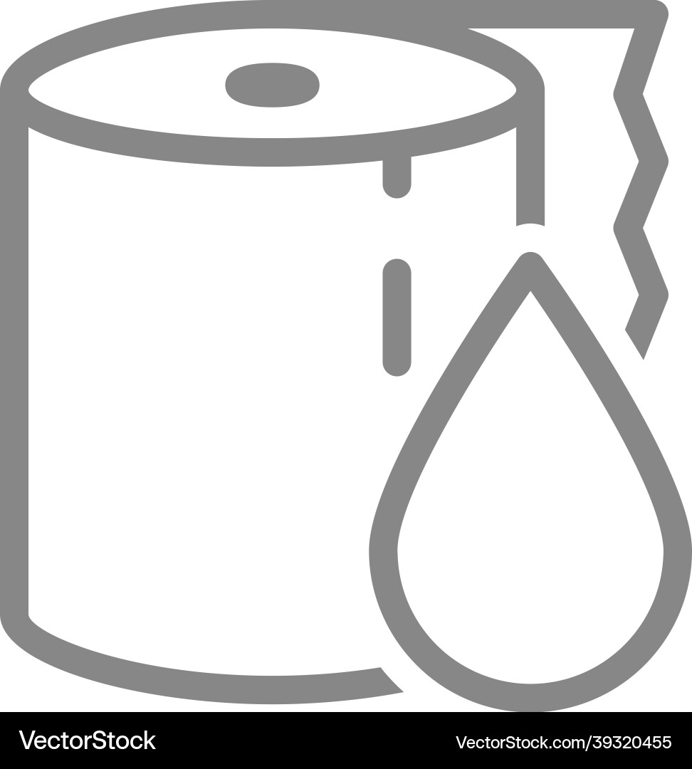 Paper towels and drop line icon roll Royalty Free Vector