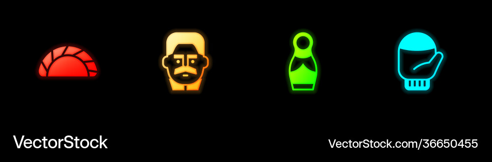Set dumpling joseph stalin russian doll Royalty Free Vector