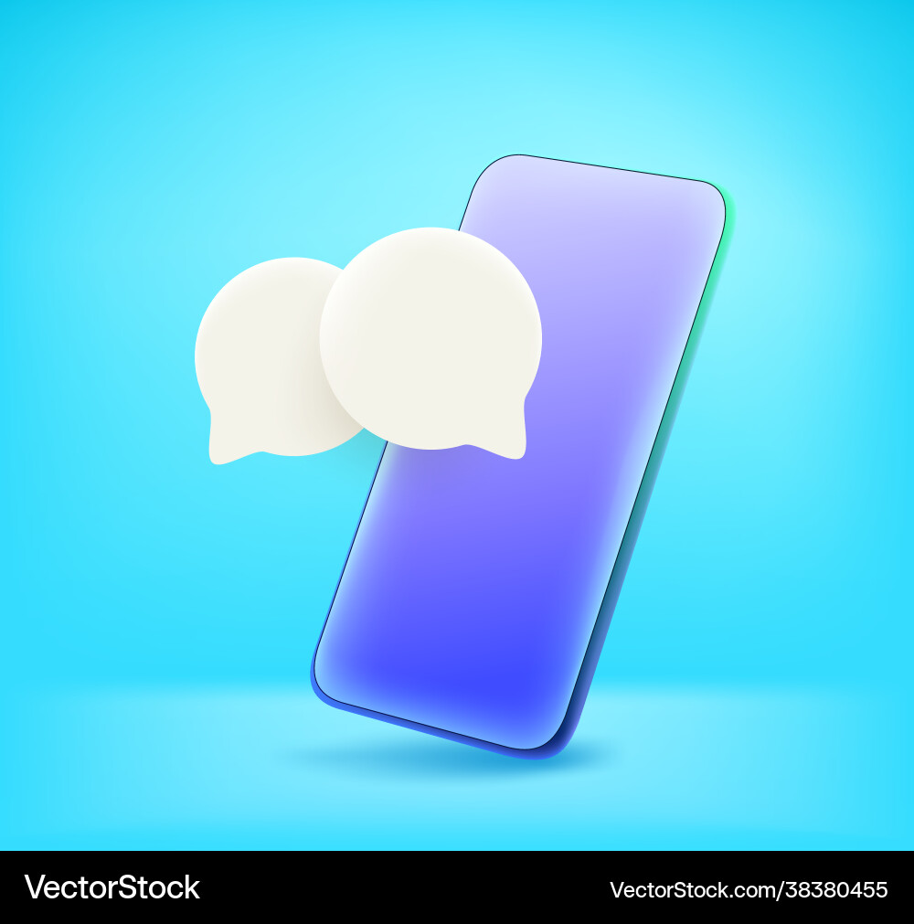 Two speech balloons in modern smartphone chat via Vector Image