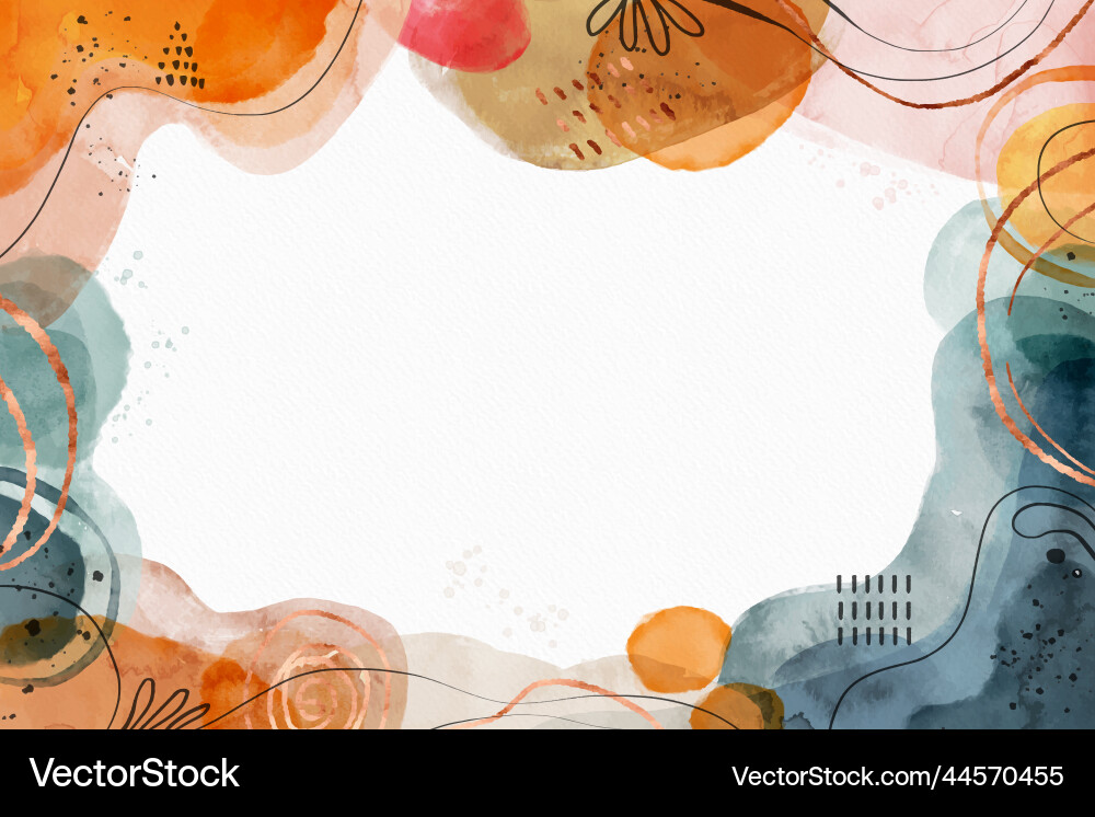 Watercolor abstract shapes background design Vector Image