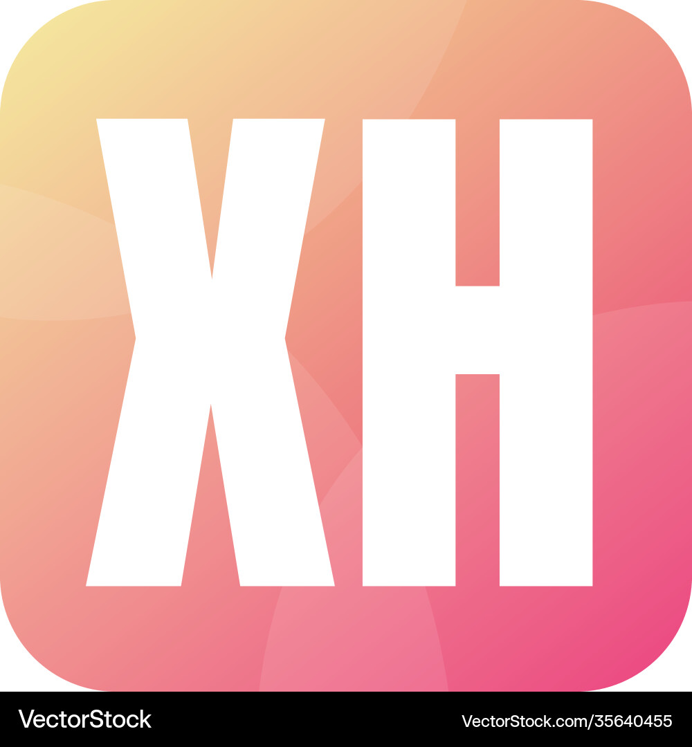 Xh letter logo design with simple style Royalty Free Vector