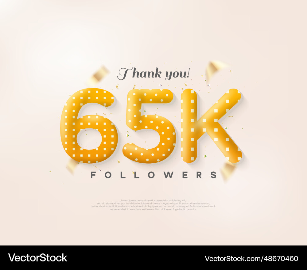 Beautiful design with 65k speech numbers Vector Image