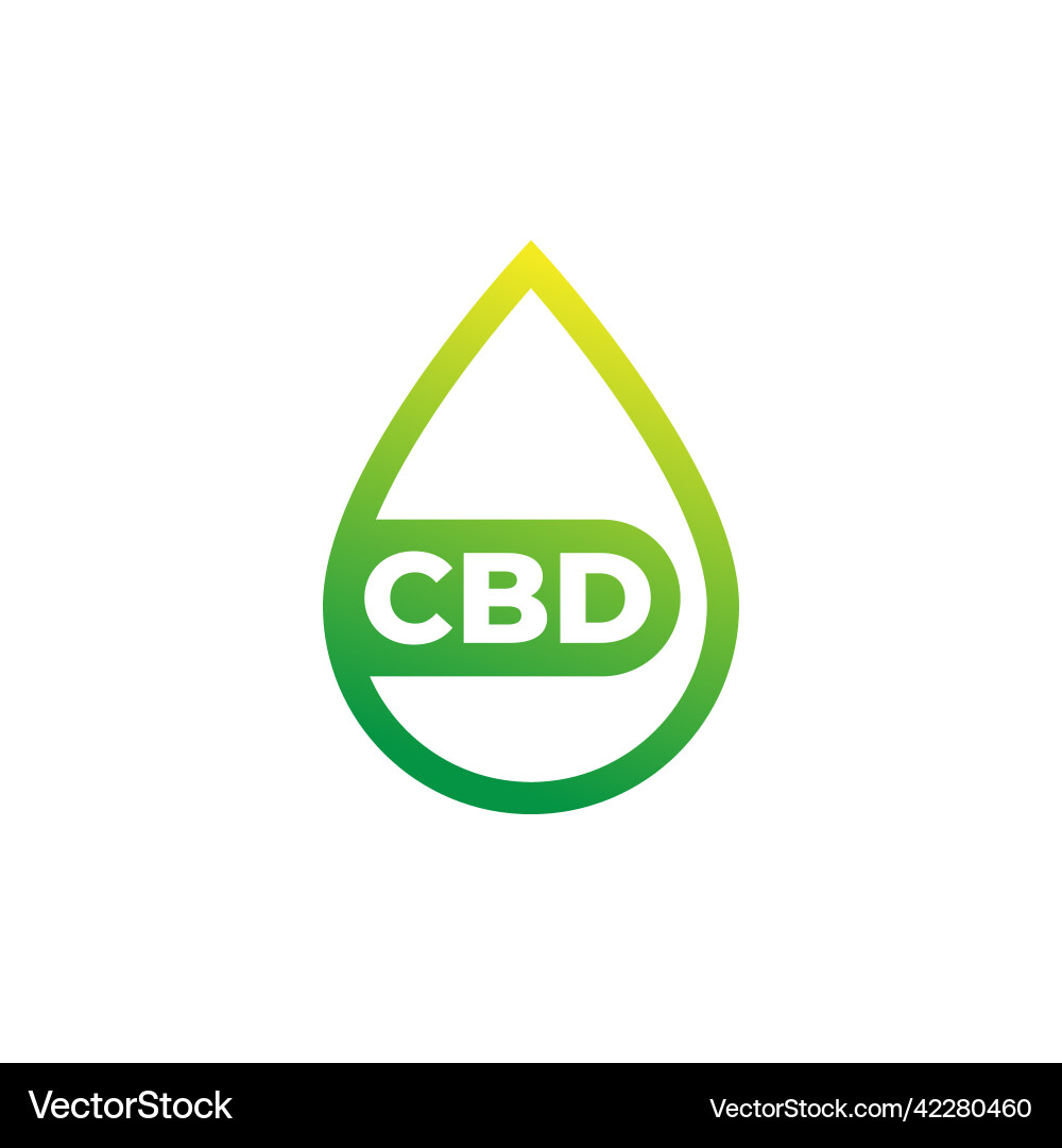 Cbd oil drop icon on white Royalty Free Vector Image